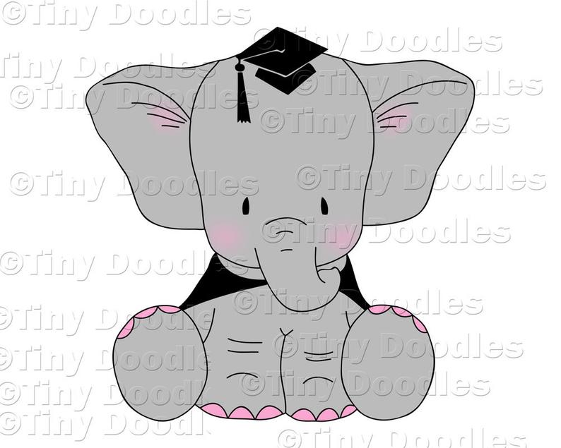 Clipart elephant graduation, Clipart elephant graduation Transparent ...