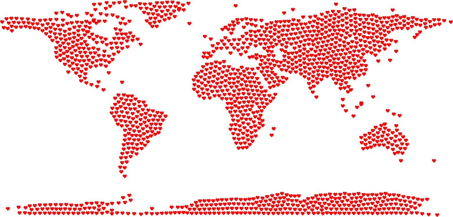 Clipart hearts map, Picture #2441812 clipart hearts map