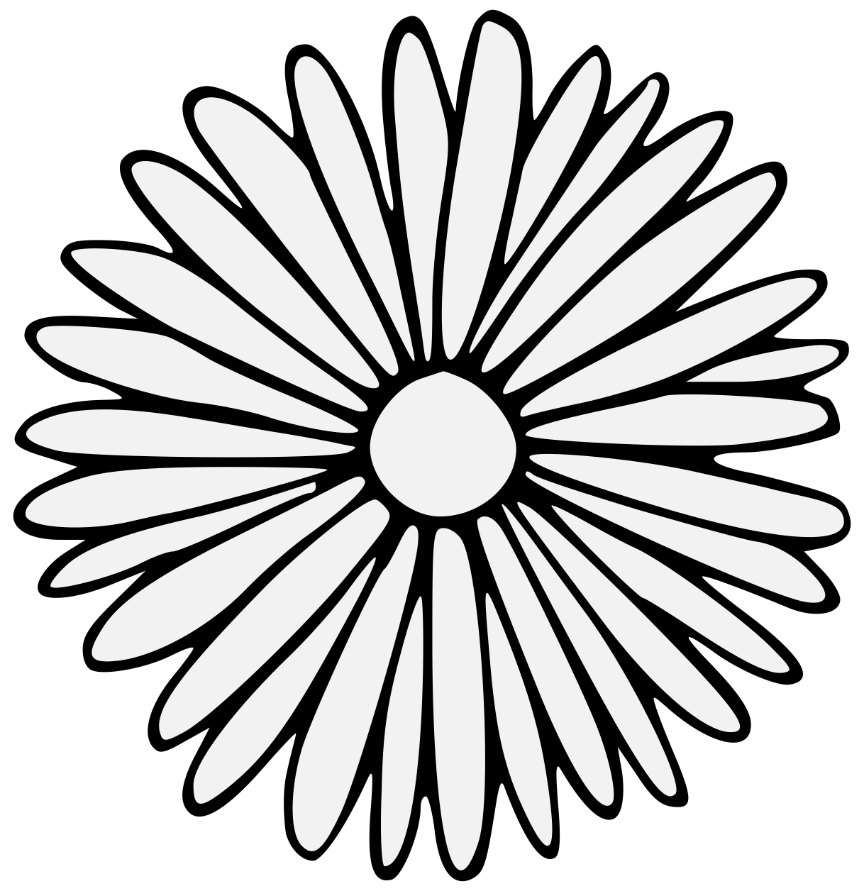 Daisy clipart traceable, Daisy traceable Transparent FREE for download ...