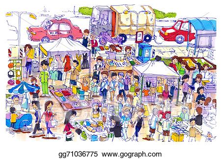 Market clipart busy market, Market busy market Transparent FREE for ...