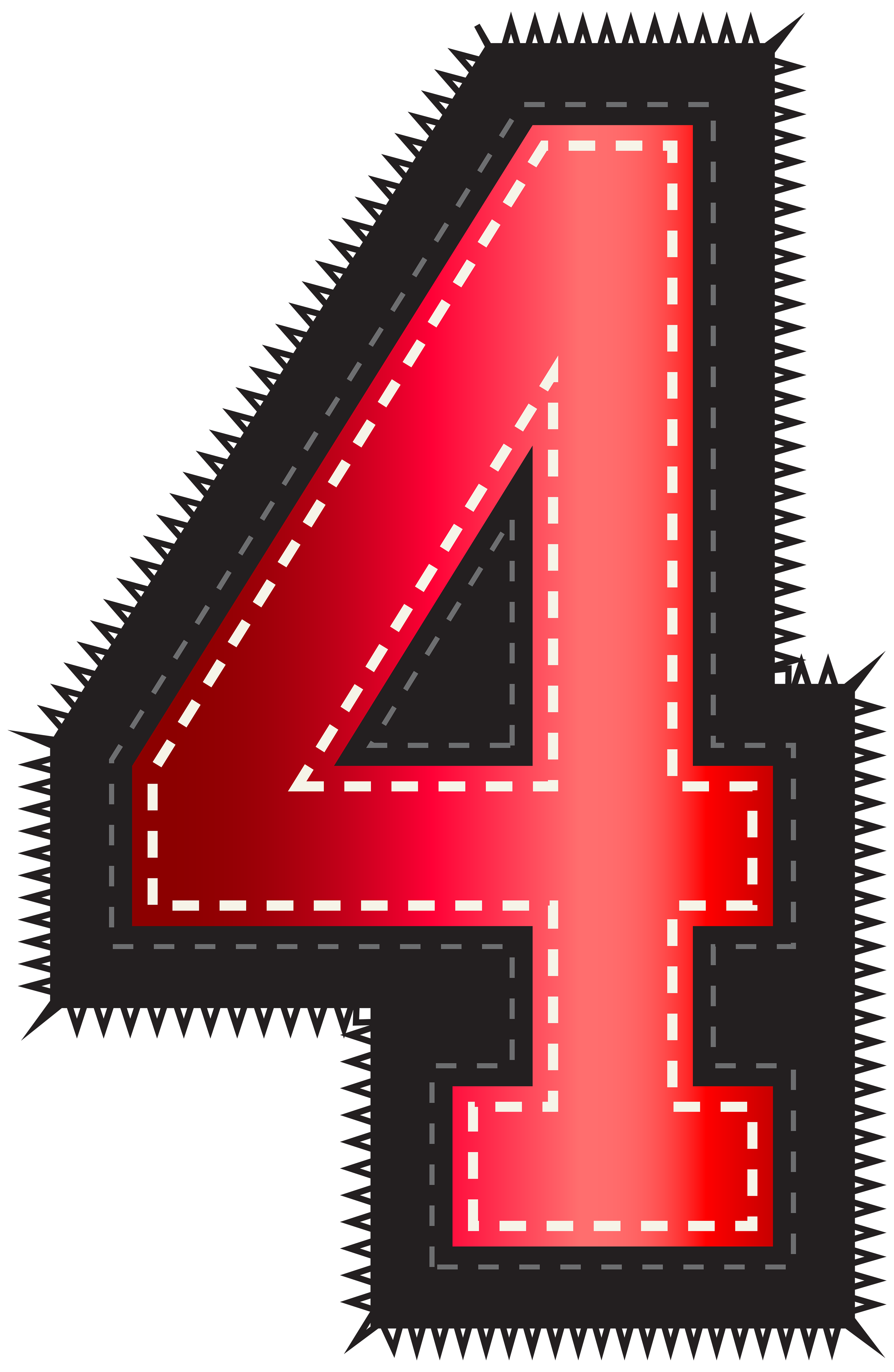 Number 4 Clipart Red Number 4 Red Transparent FREE For Download On